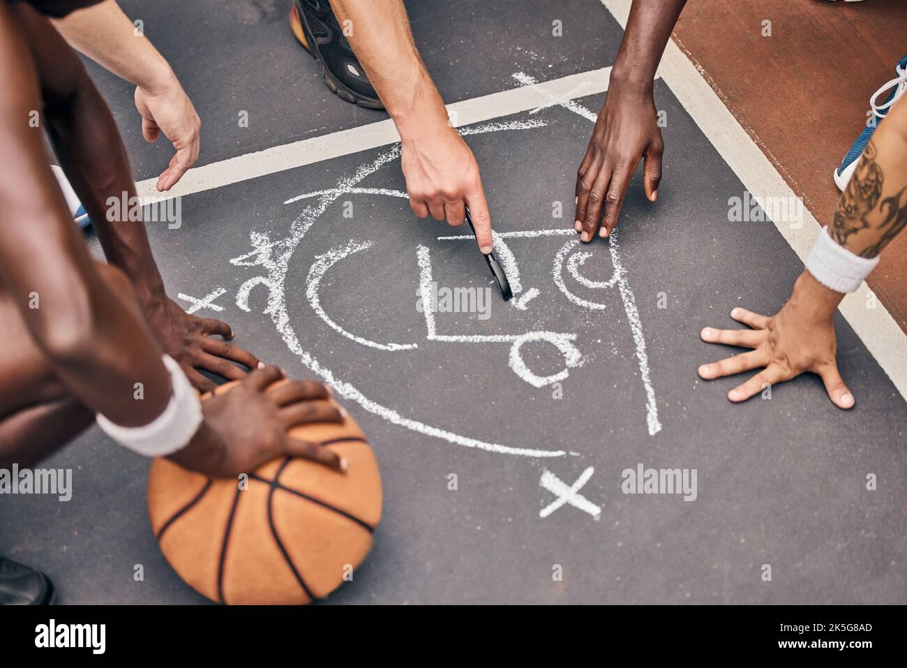 Coaching, basketball or USA sport team coach planning and talking about ...