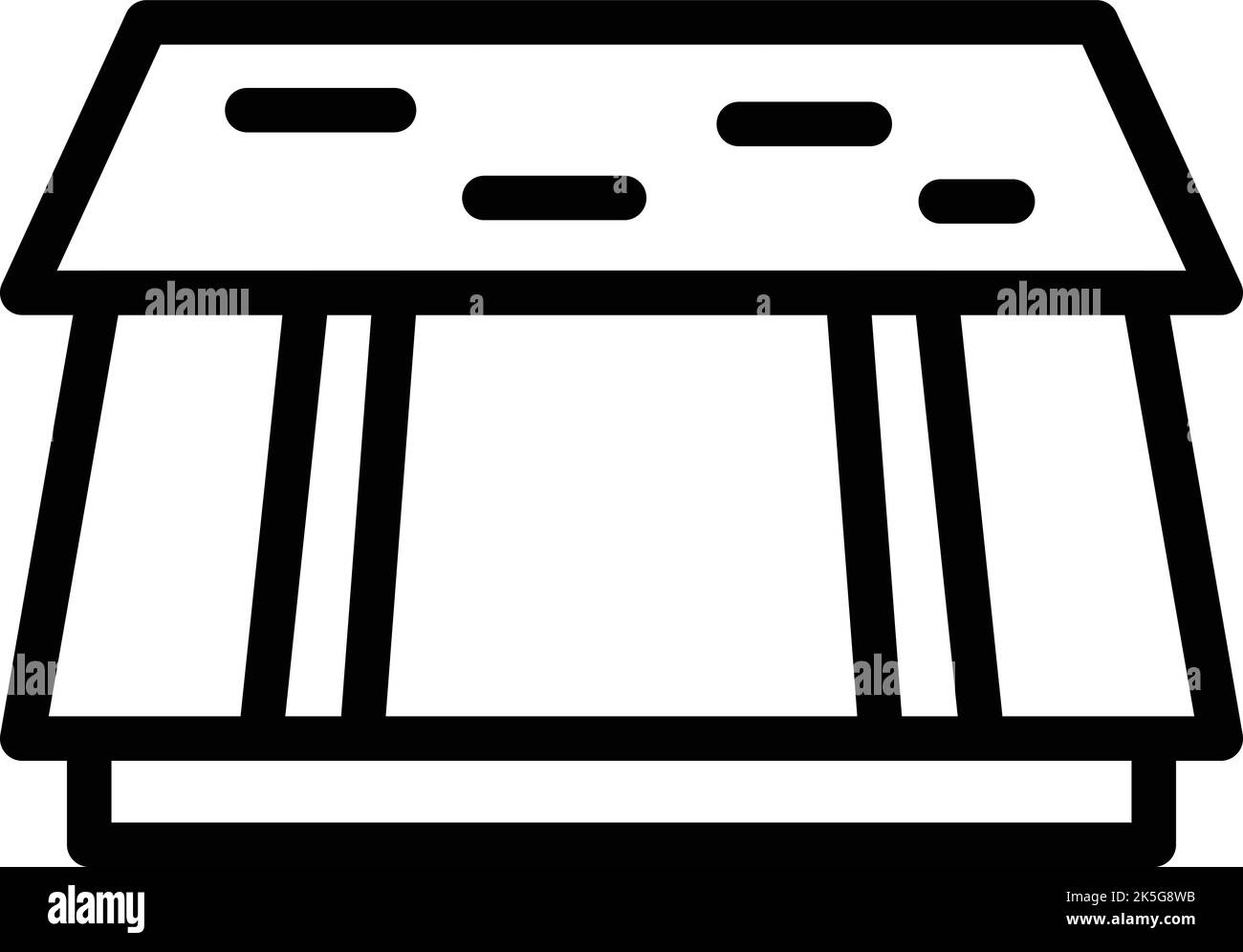 Tile roof icon outline vector. Roofer work. Repair renovation Stock ...