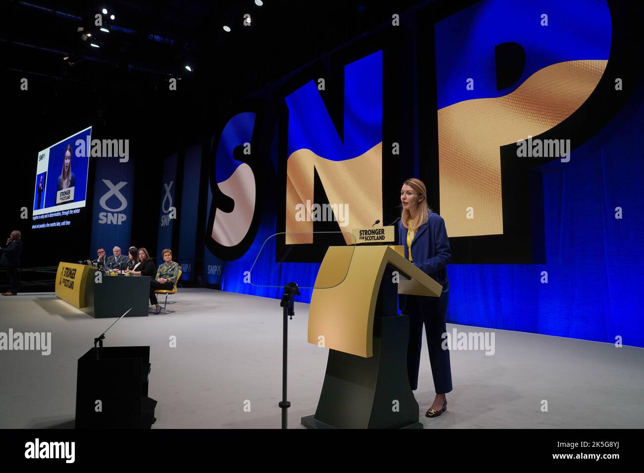 Lesia Vasylenko, Ukrainian Member of Parliament speaking during the SNP ...