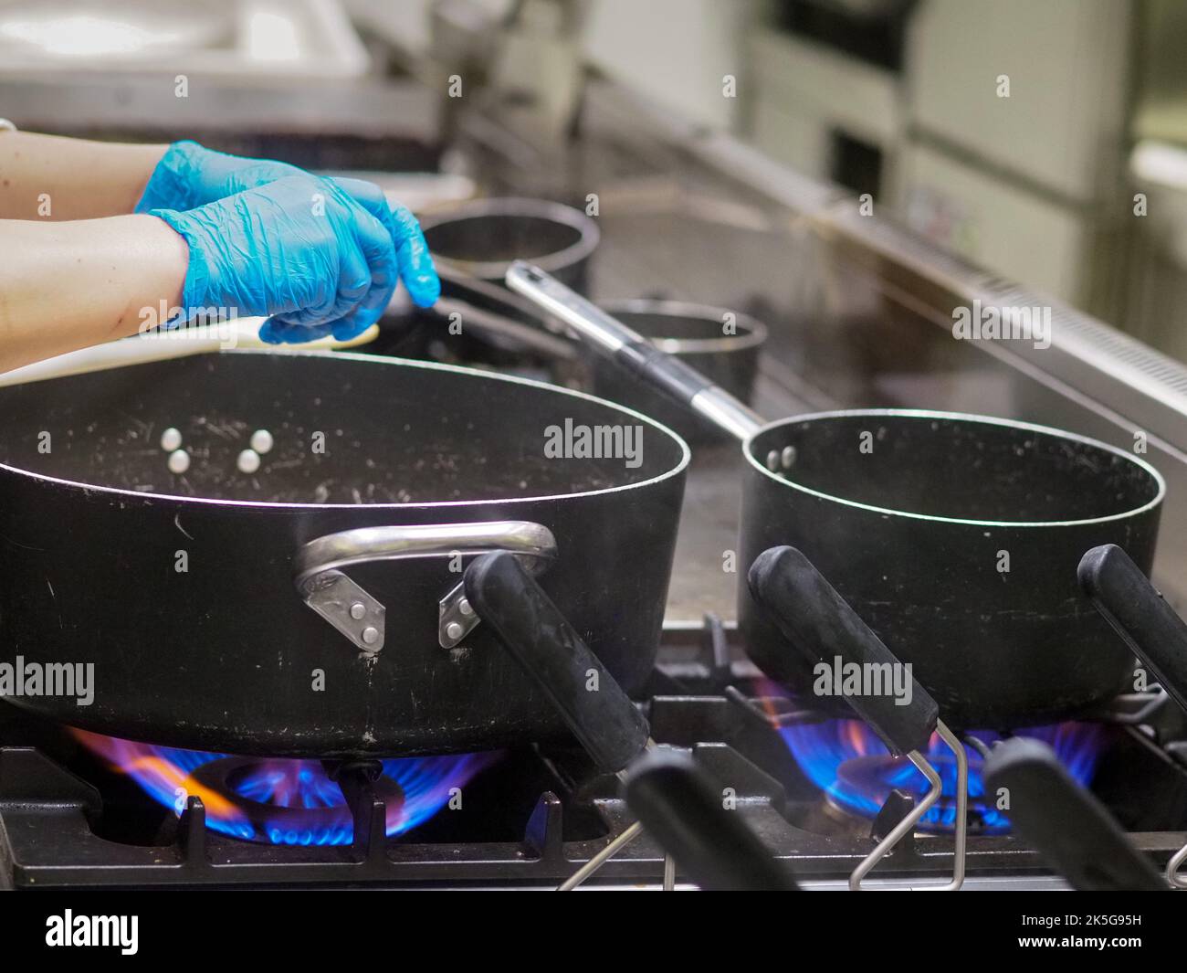 chef at work in hotel industrial. kitchen Stock Photo - Alamy
