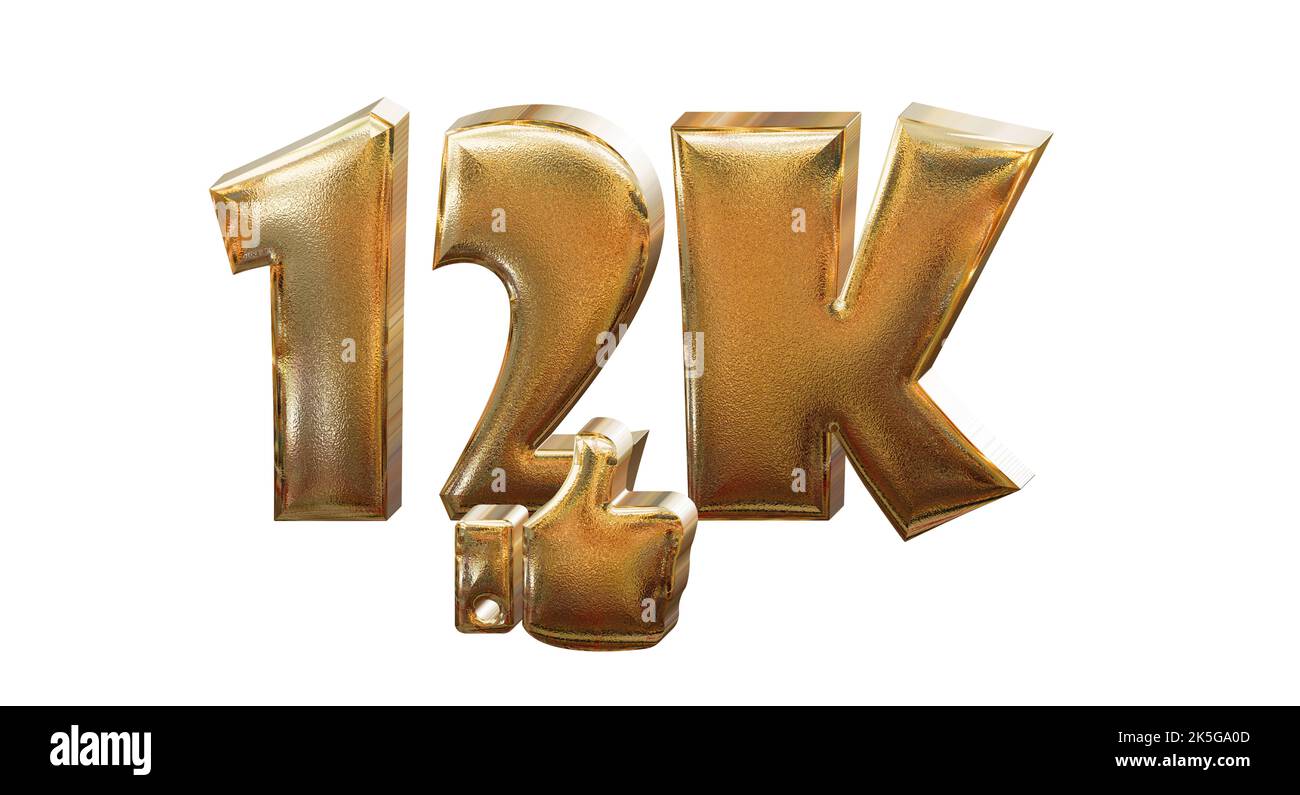 3d number 12 gold hi-res stock photography and images - Alamy