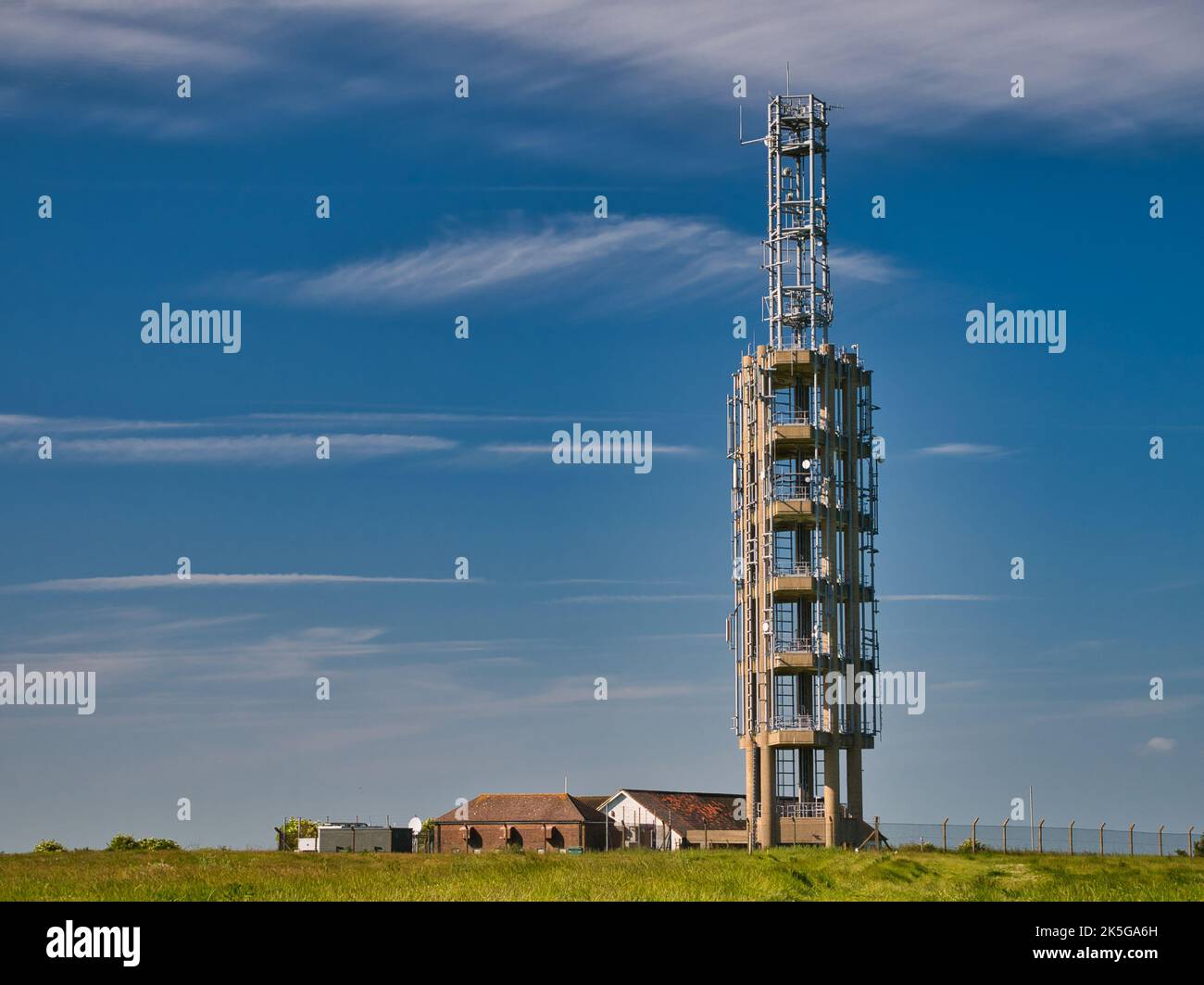 The reinforced concrete telecommunications tower at Tolsford Hill near ...