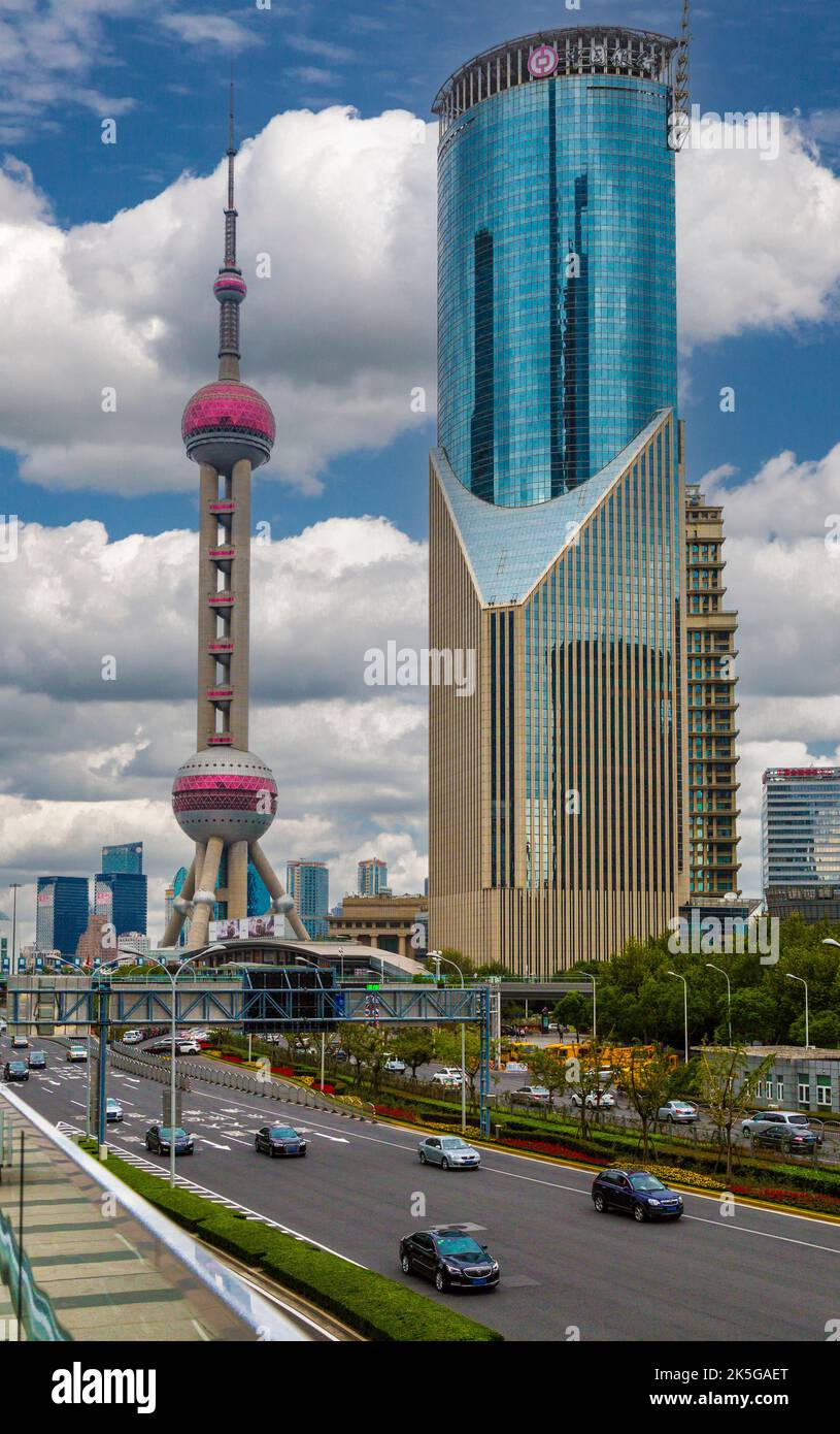 China, Shanghai. Oriental Pearl Television Tower, Pudong District Stock ... China, Shanghai. Oriental Pearl Television Tower, Pudong District Stock ...