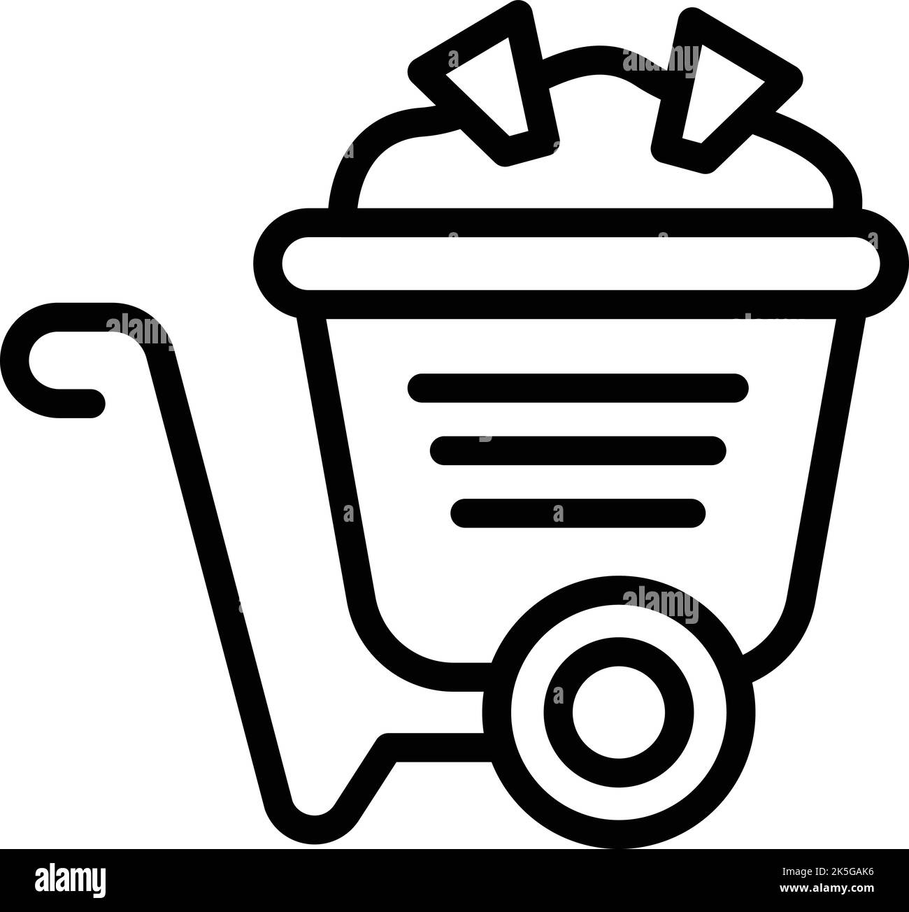 Coal cart icon outline vector. Gold mine. Miner rock Stock Vector Image ...