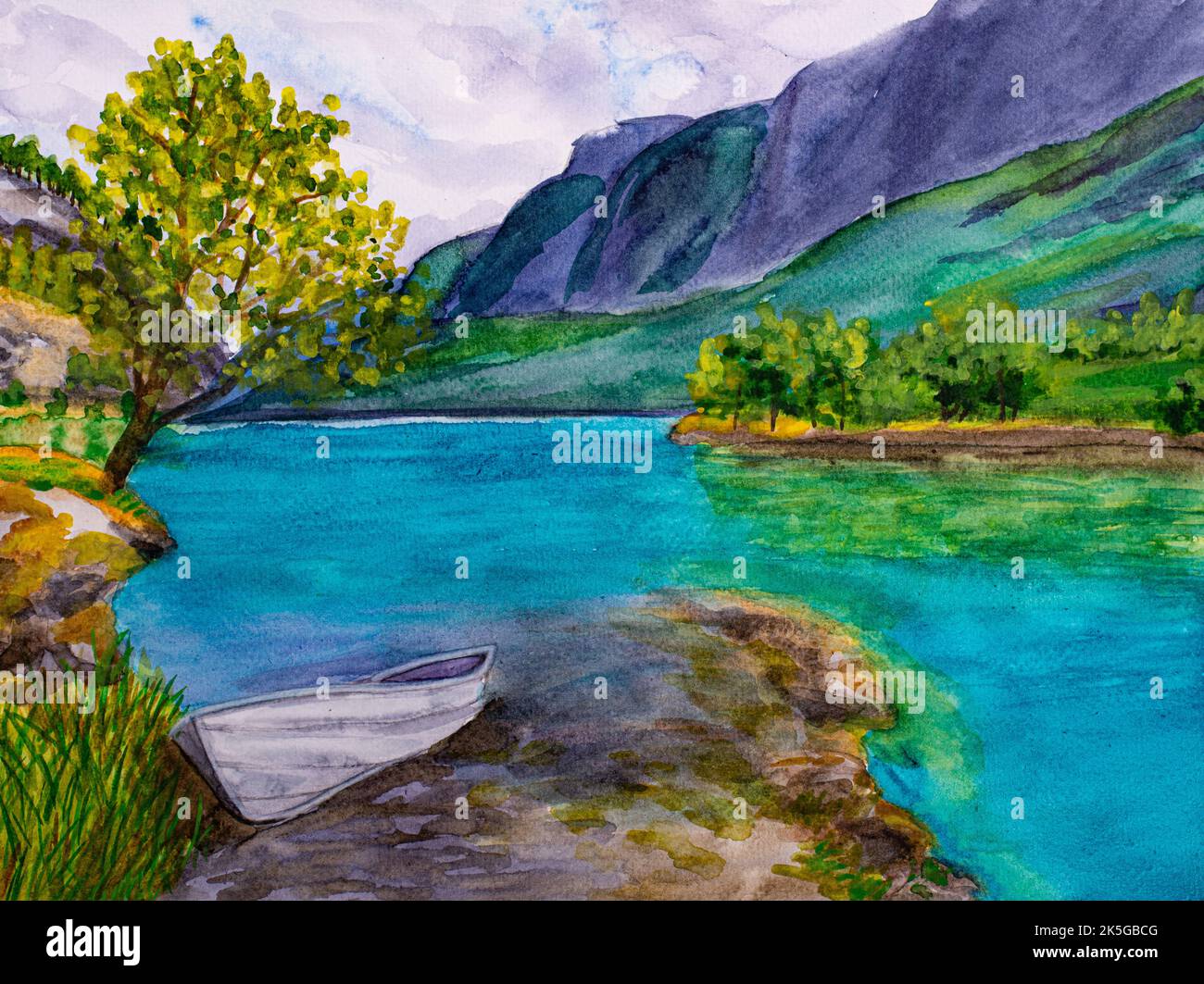 Watercolor Landscape Water