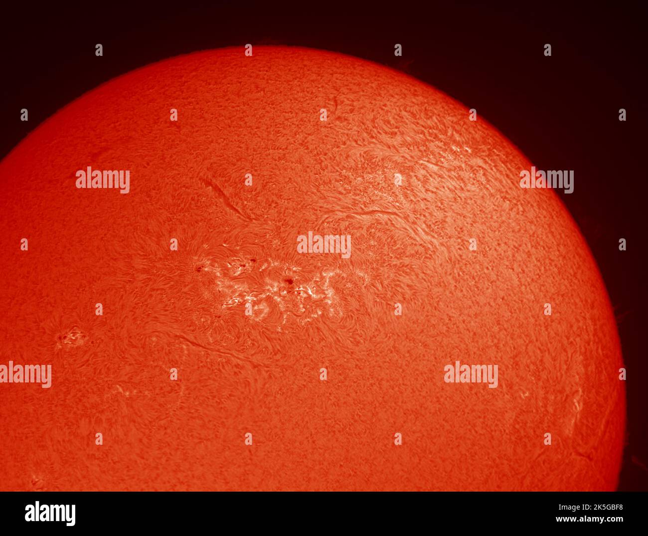 London, UK. 8 October 2022. Massive sunspot group is captured through ...