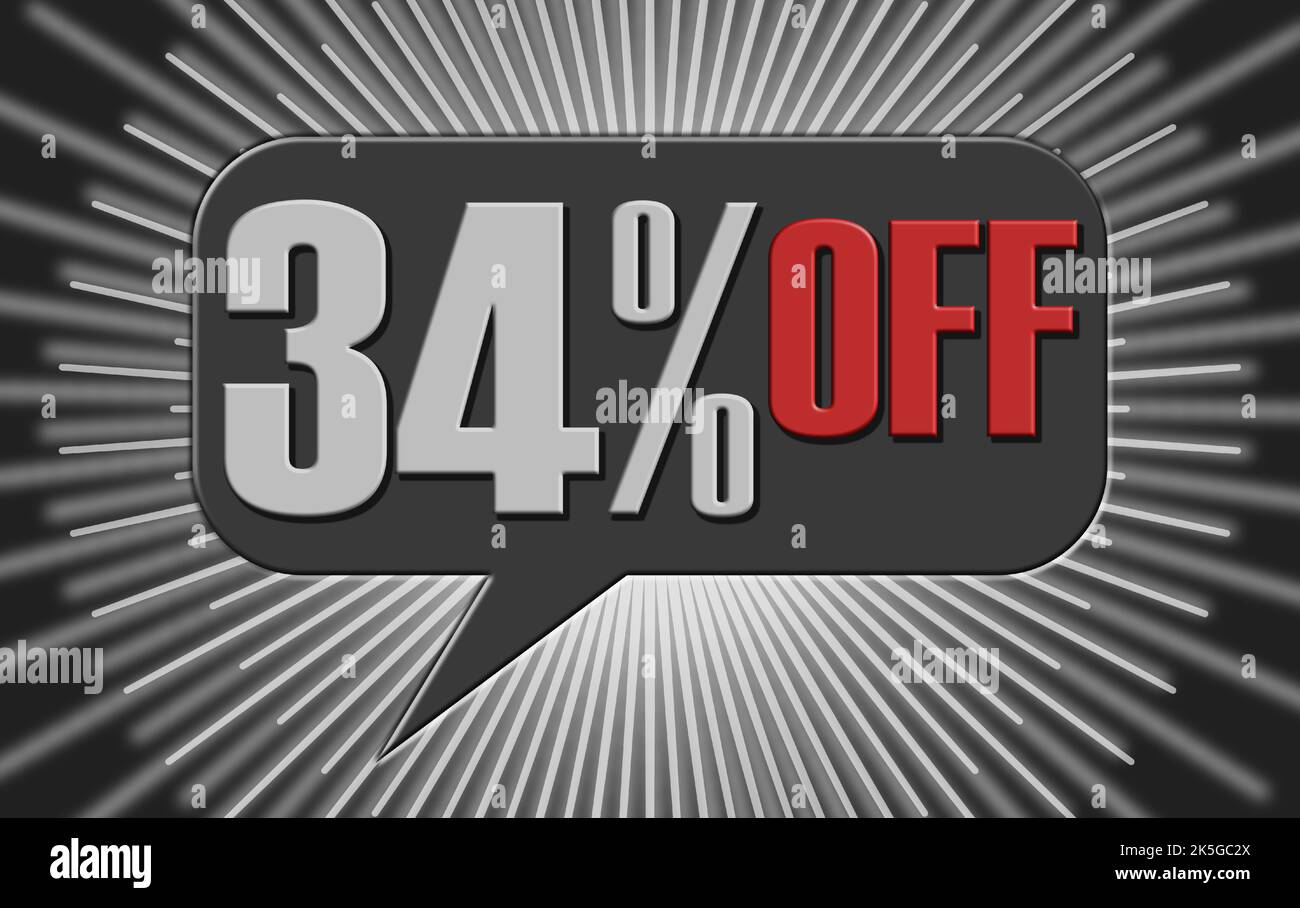 34 percent promotion banner tag Stock Vector Image & Art - Alamy