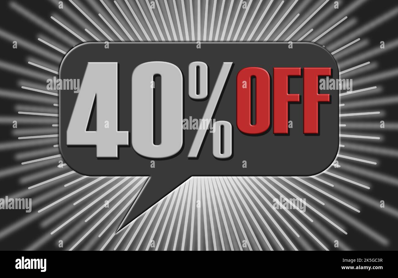 40 percent promotion banner tag Stock Vector Image & Art - Alamy