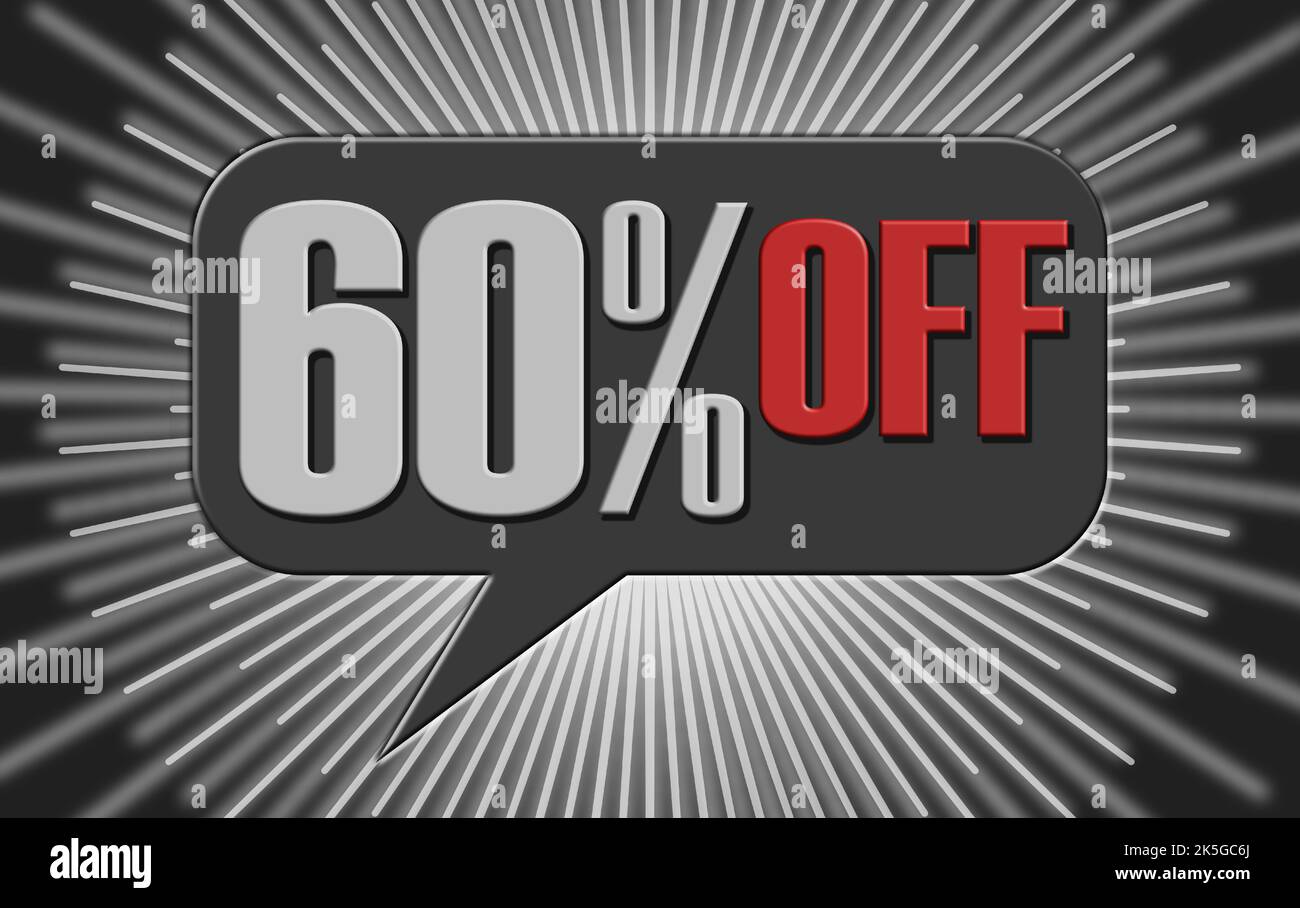 60 percent promotion banner tag Stock Vector Image & Art - Alamy