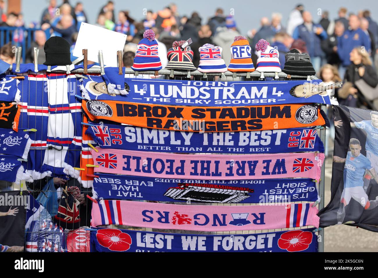 Scarves being sold outside the stadium before the cinch Premiership ...
