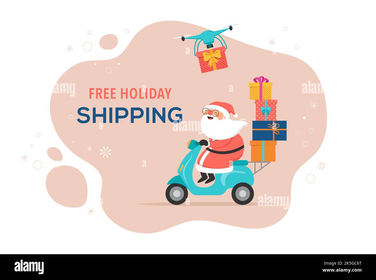 Christmas and holidays online delivery service concept, online order ...