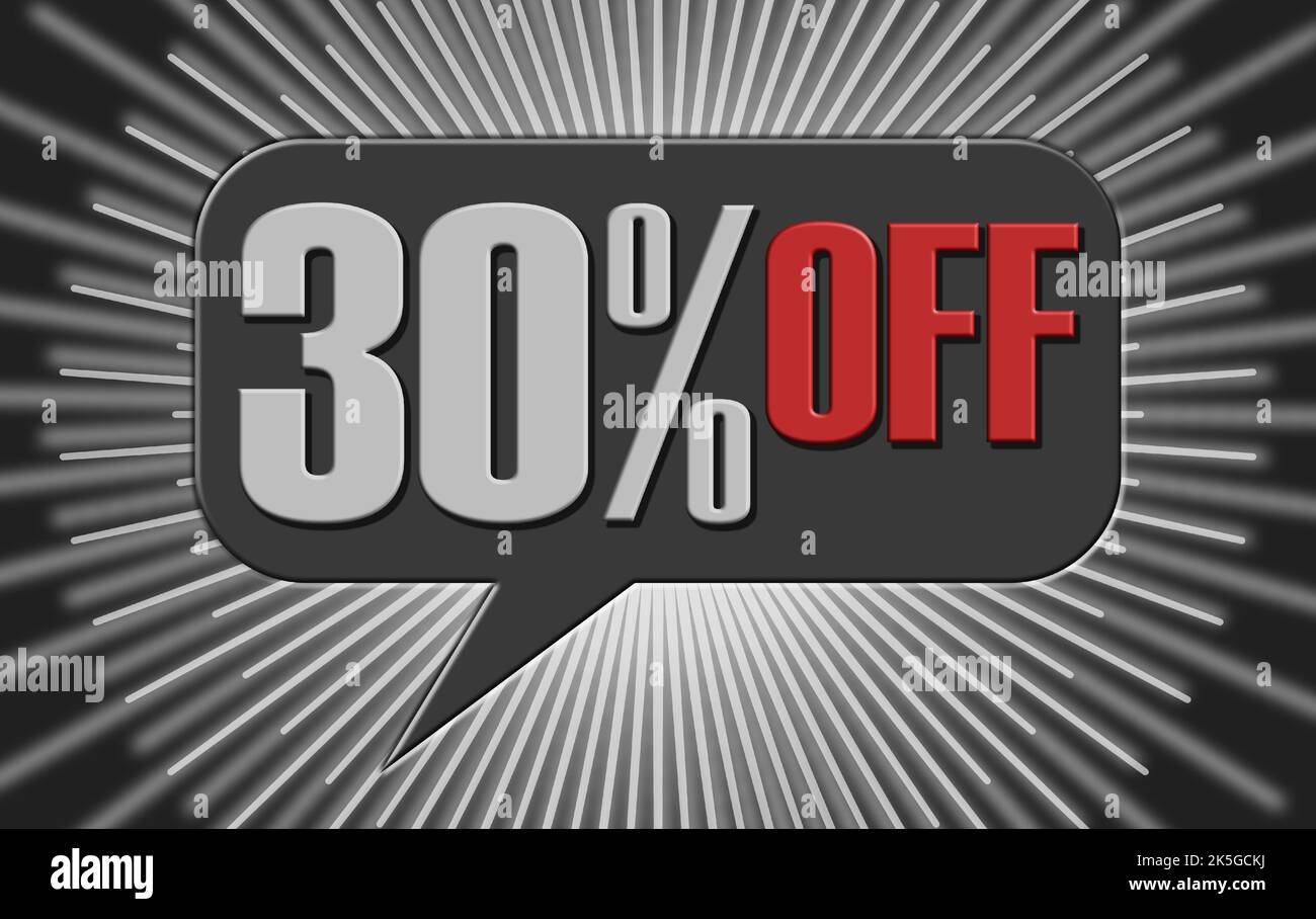 30 percent promotion banner tag Stock Vector Image & Art - Alamy