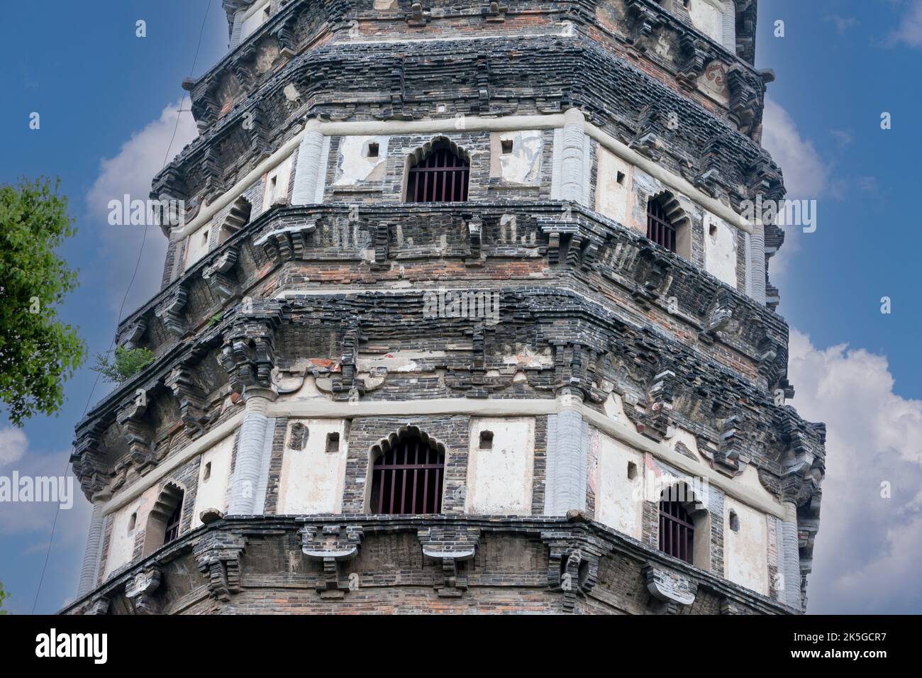 Suzhou, Jiangsu, China. Yunyan Pagoda, a Leaning Pagoda on top of Tiger ...