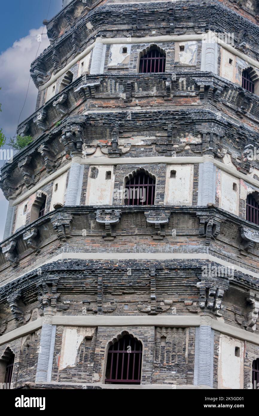 Suzhou, Jiangsu, China. Yunyan Pagoda, a Leaning Pagoda on top of Tiger ...