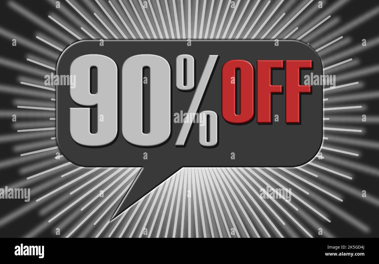90 percent promotion banner tag Stock Vector Image & Art - Alamy