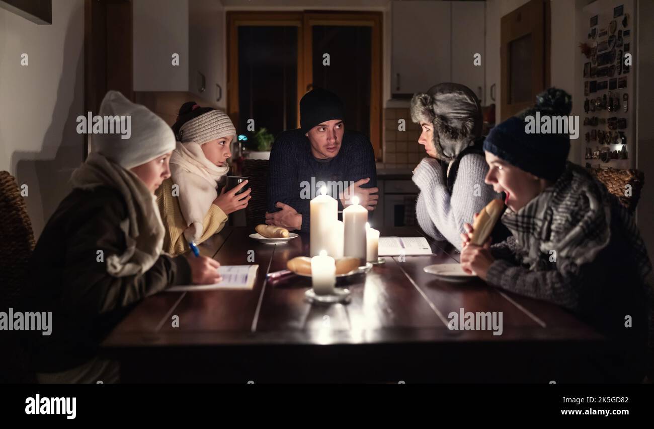 Worried parents discuss their stressing situation of no heat and light ...