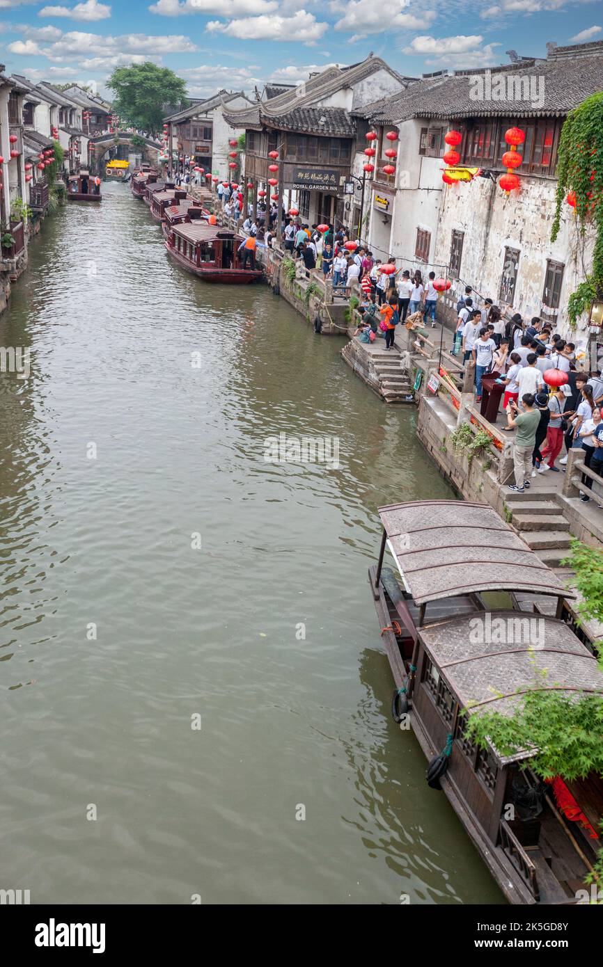 Suzhou, Jiangsu, China. Shantang Canal, a Popular Tourist Destination ...