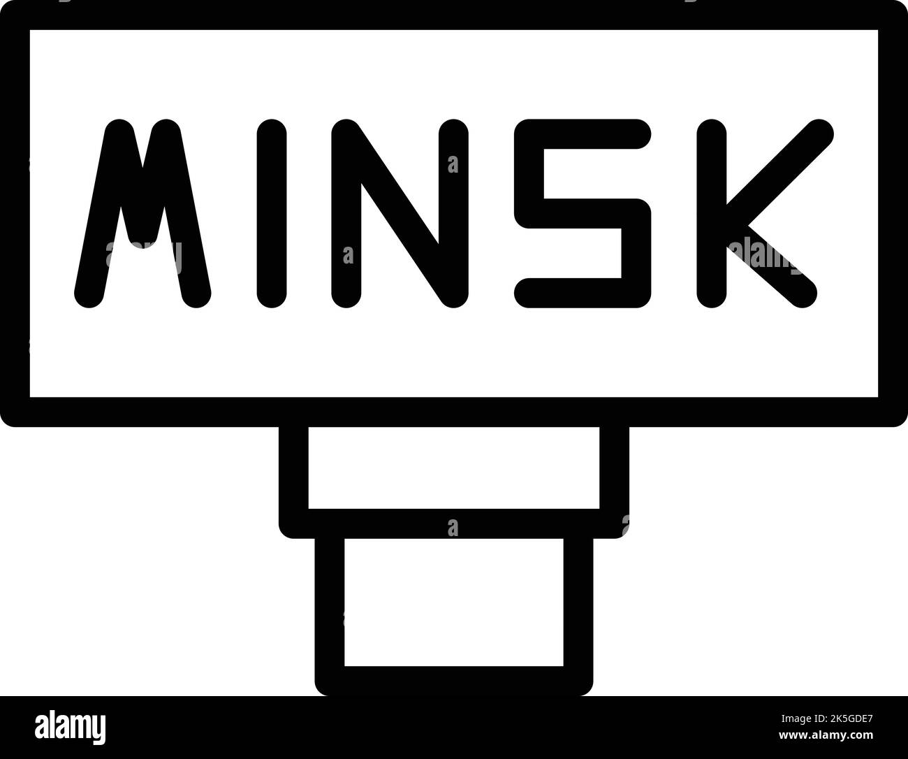 Welcome minsk icon outline vector. Costume tourism. Map travel Stock ...