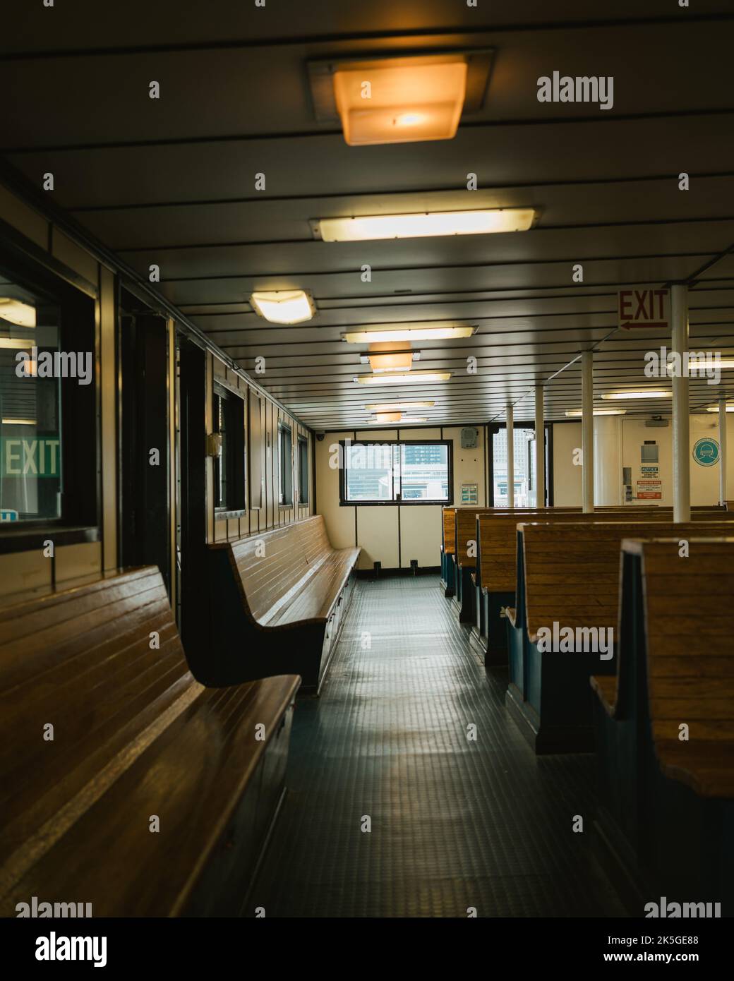 Interior of the Governors Island Ferry, Manhattan, New York Stock Photo ...