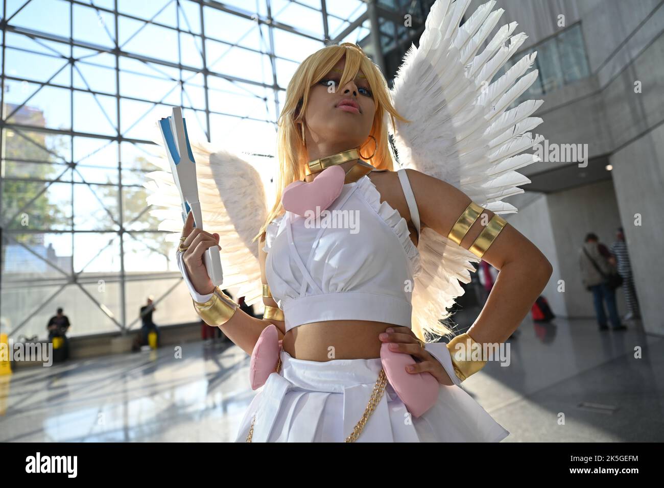 An angel cosplayer attends New York Comic Con 2022 on October 07, 2022 ...
