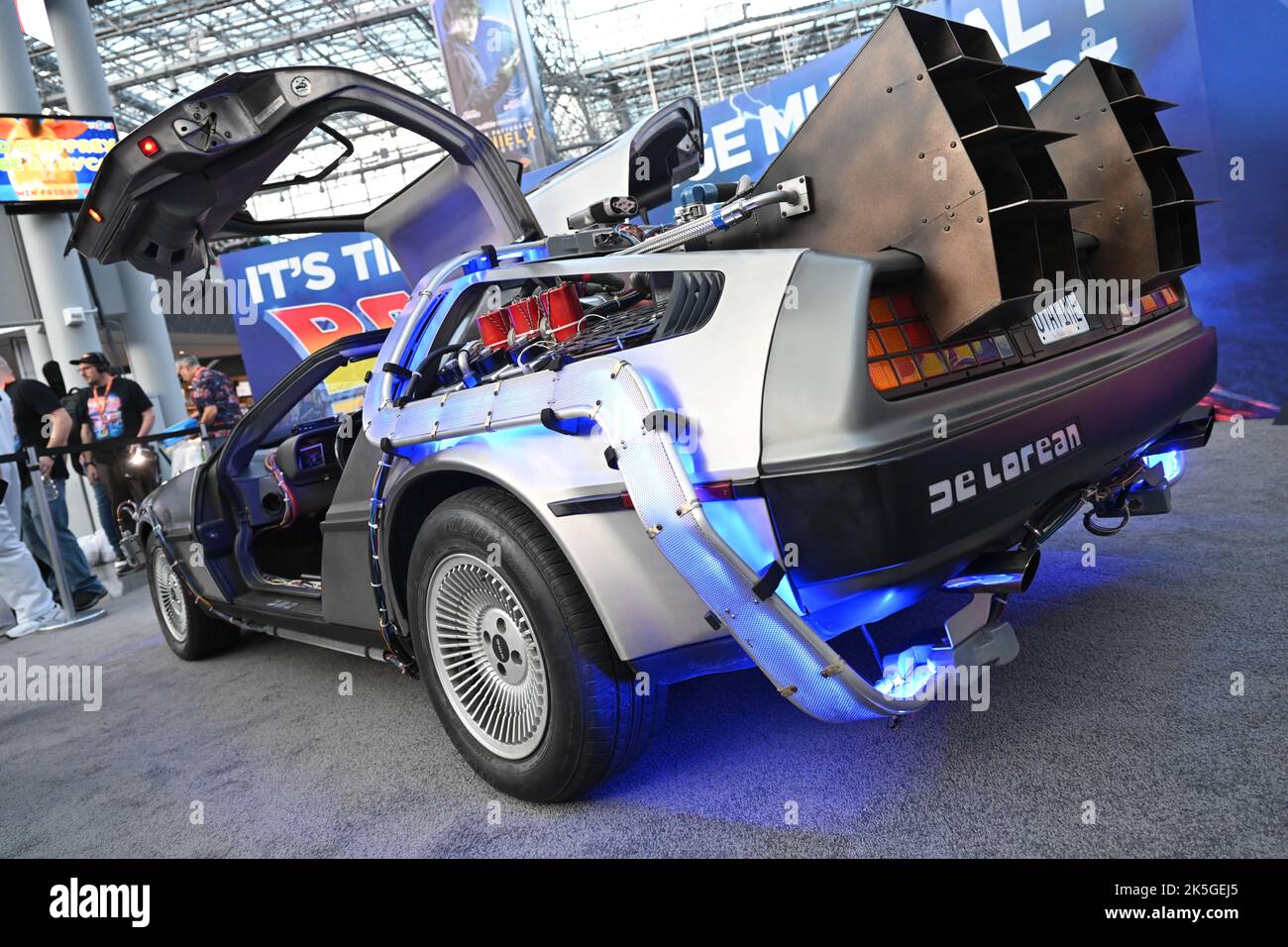 A Delorean Time Machine from Back To The FUture on display at New York ...