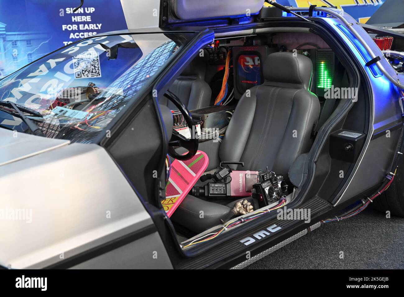 A Delorean Time Machine from Back To The FUture on display at New York ...