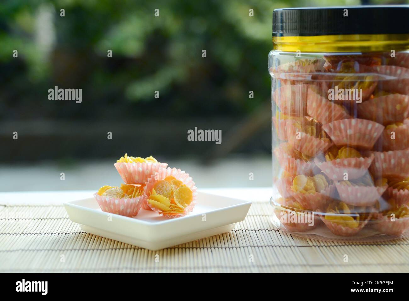 Corn Flakes Cookies, home made biscuits arranged beautifully Stock ...