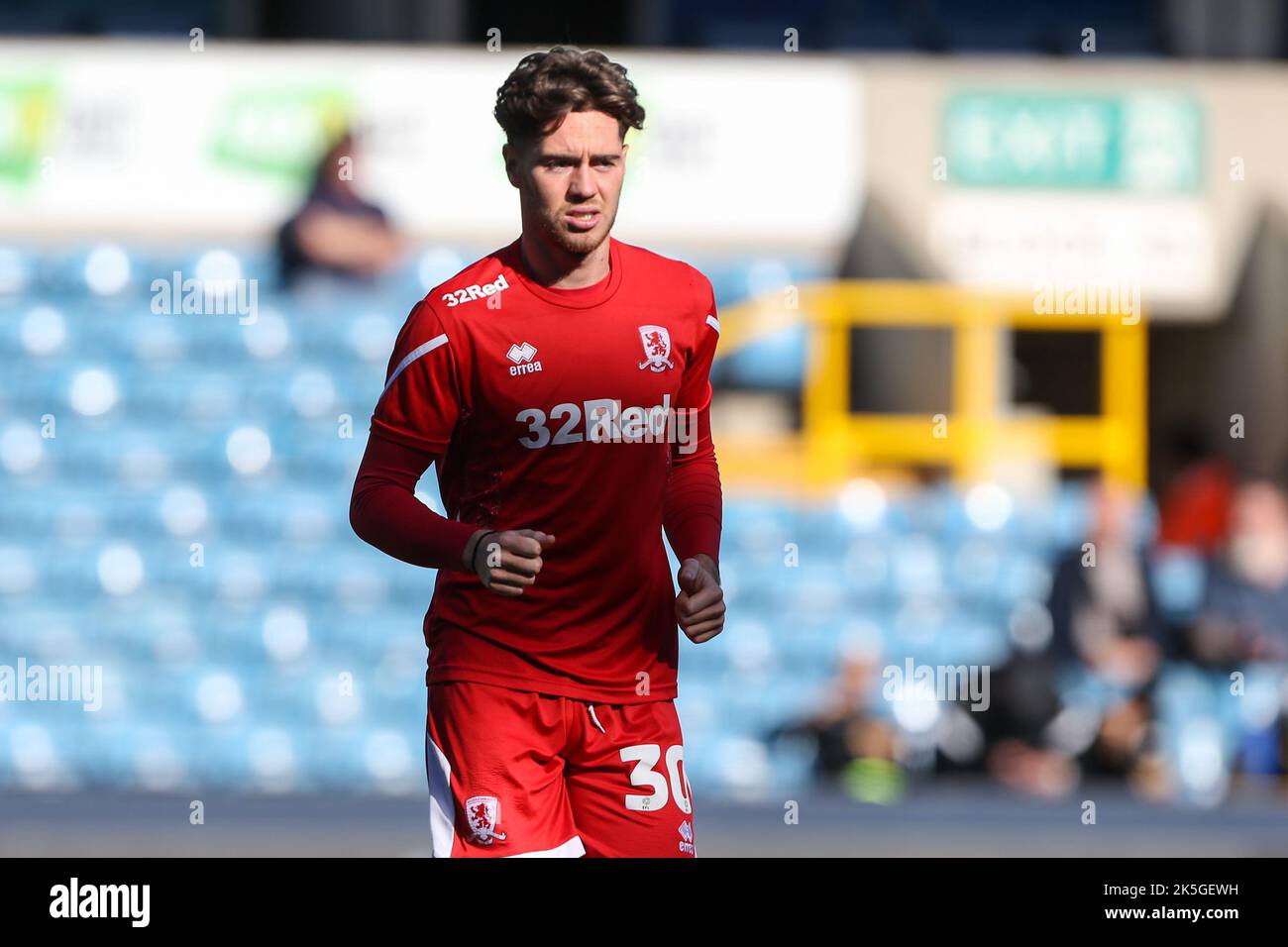 London, UK. 08th Oct, 2022. Hayden Hackney #30 of Middlesbrough warms ...