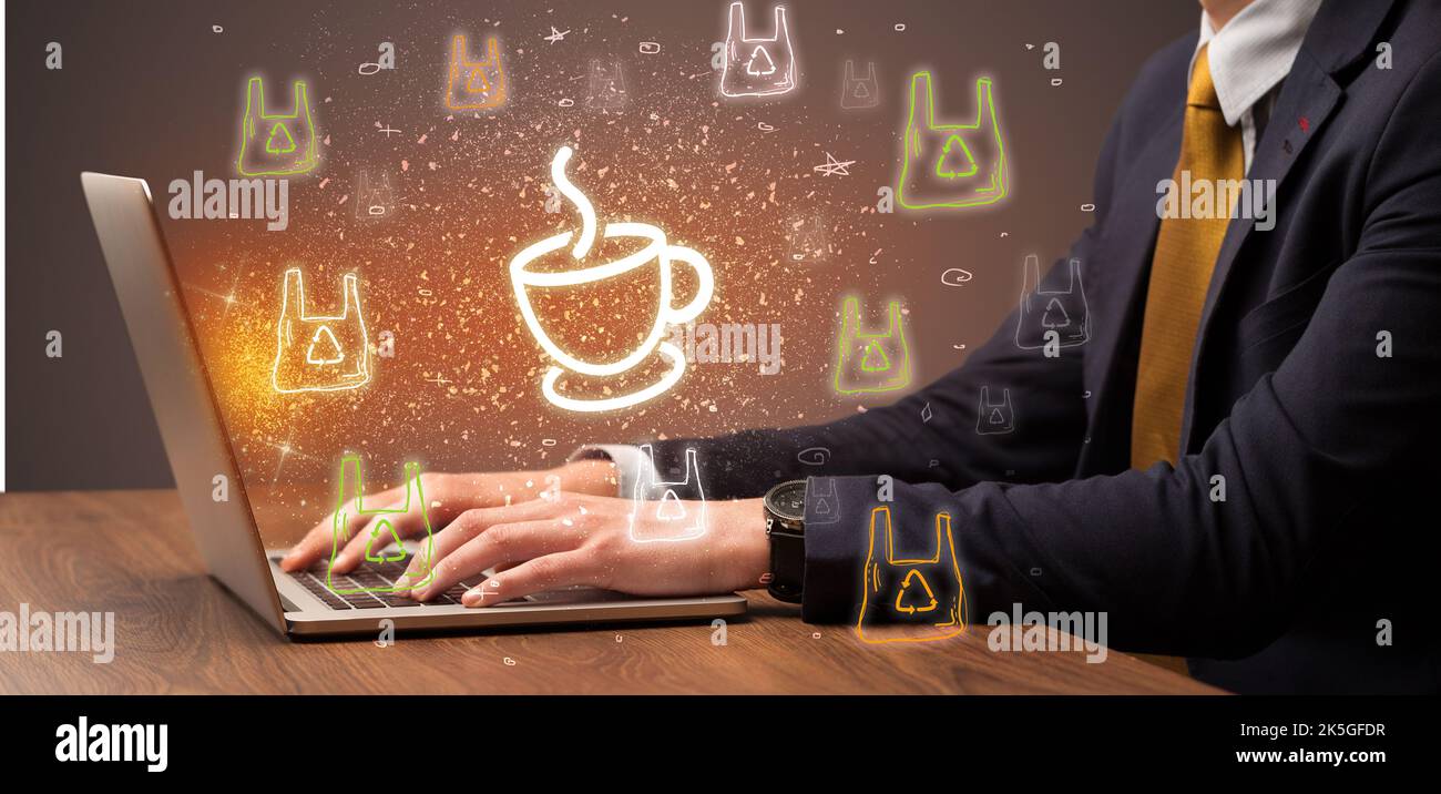 Hand searching for recipes on the internet Stock Photo - Alamy