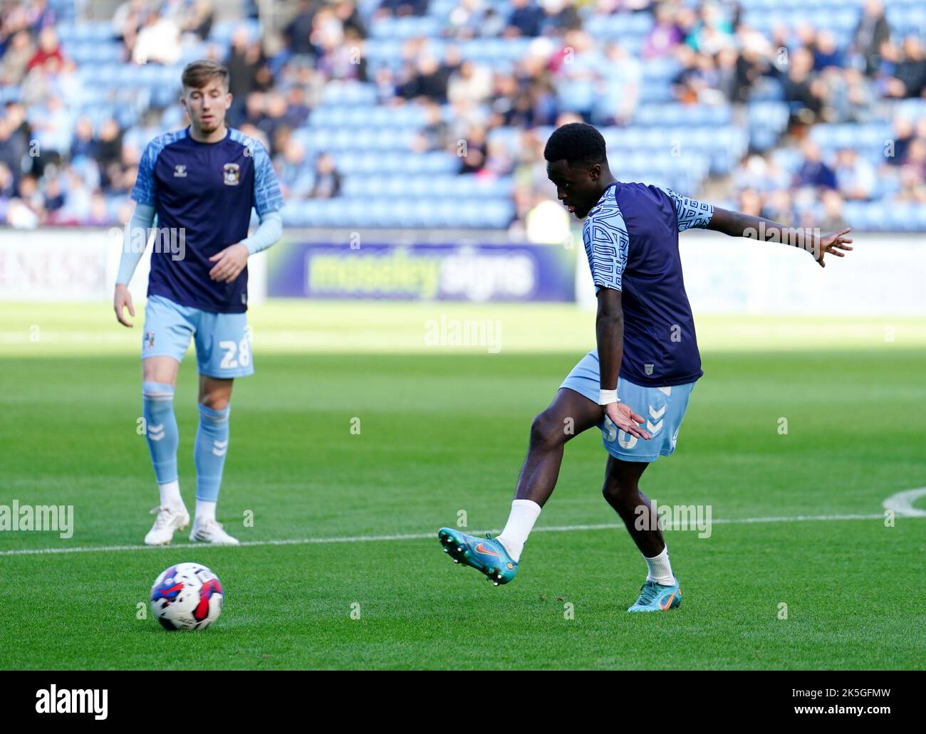 Coventry City's Josh Eccles (left) and Fabio Tavares during the warm up ...