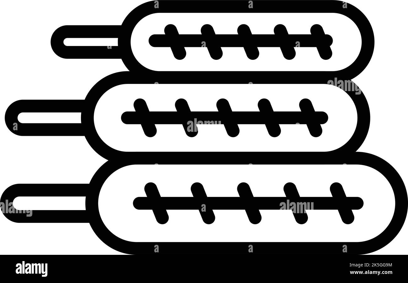 Mustard corn dog icon outline vector. Hot food. Sauce stick Stock ...