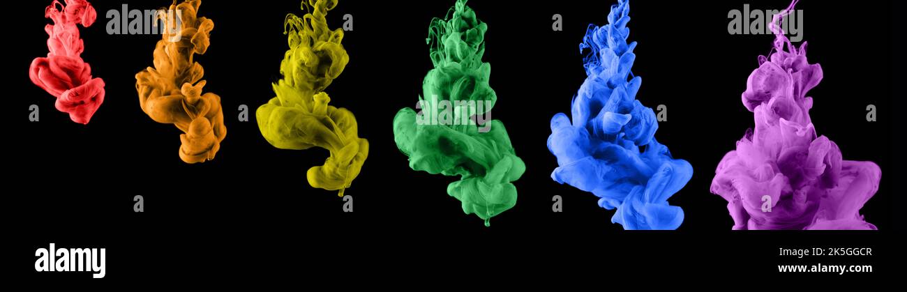 Abstract fluid rainbow acrylic painting. LGBT colors abstract Ink cloud ...