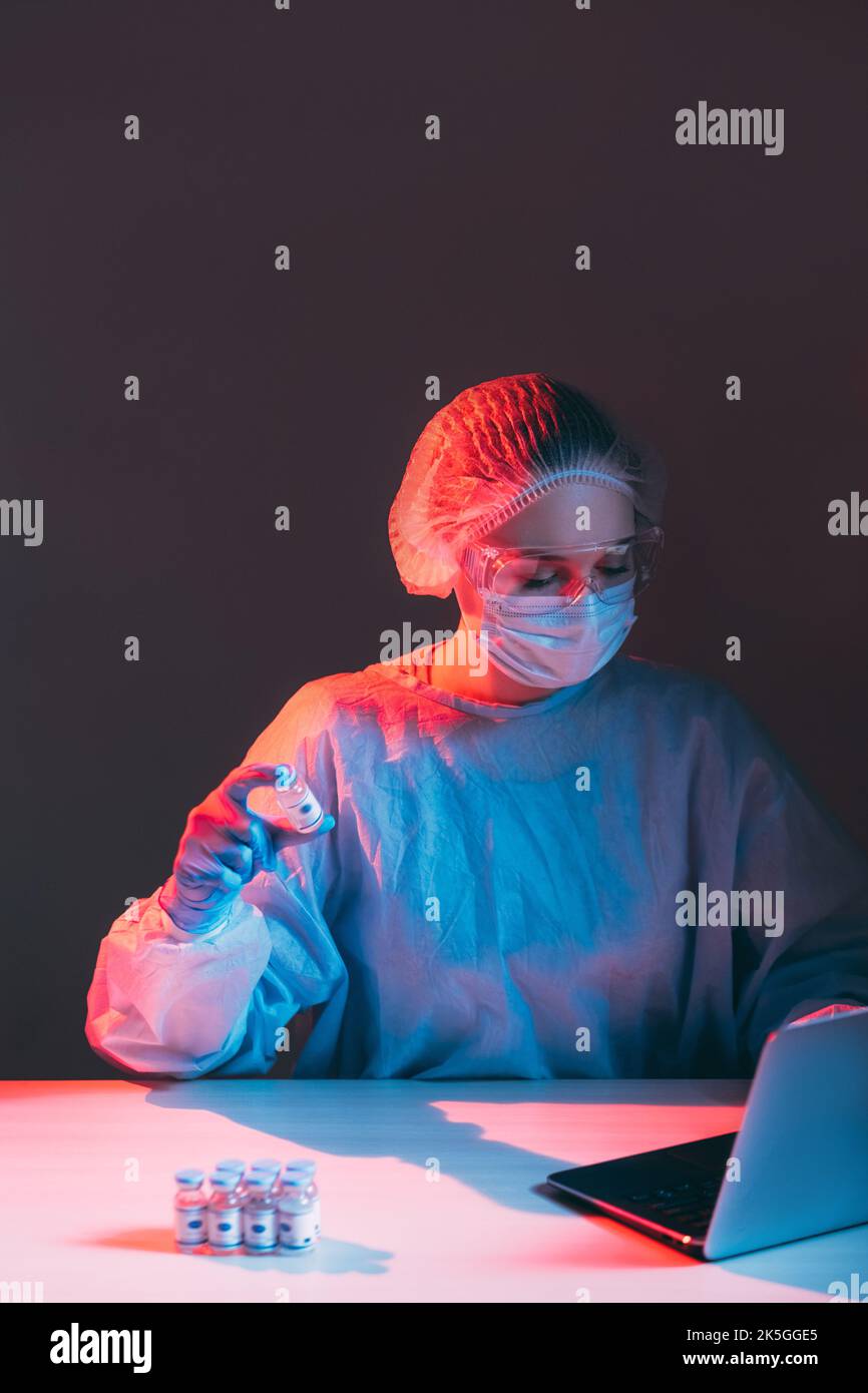 Covid-19 vaccine. Digital record. Pharmaceutical online research ...