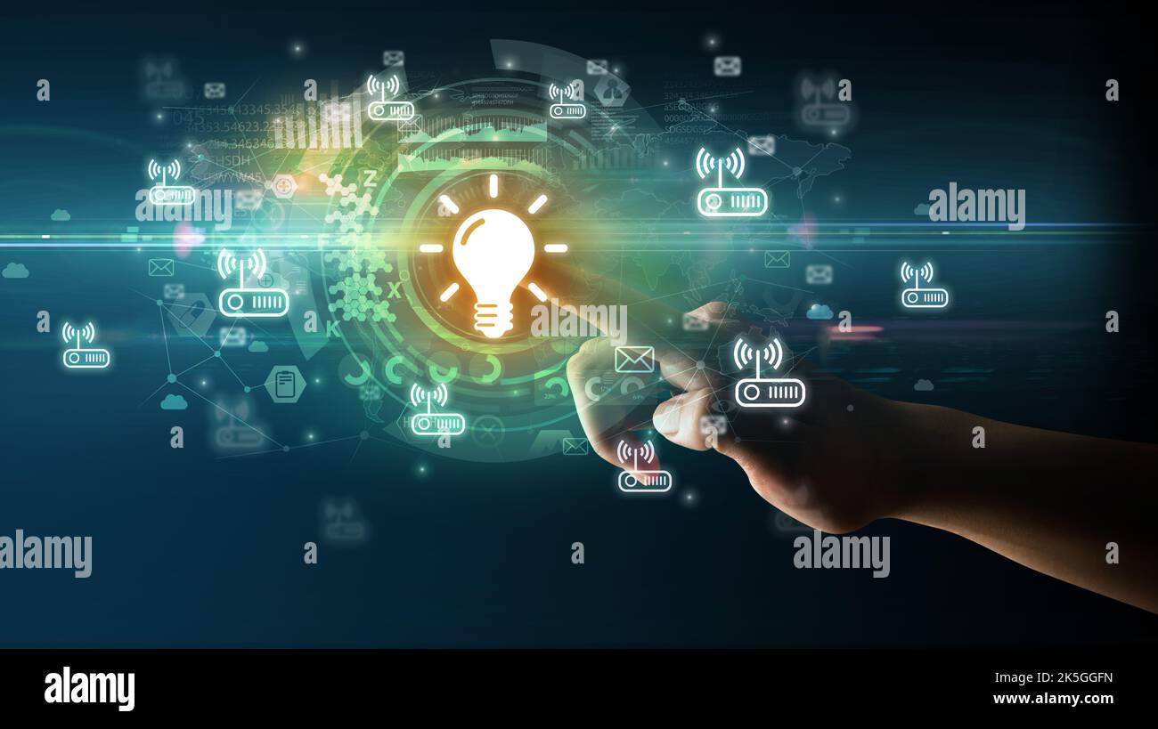 touching with soft gesture multimedia screen with future technology ...