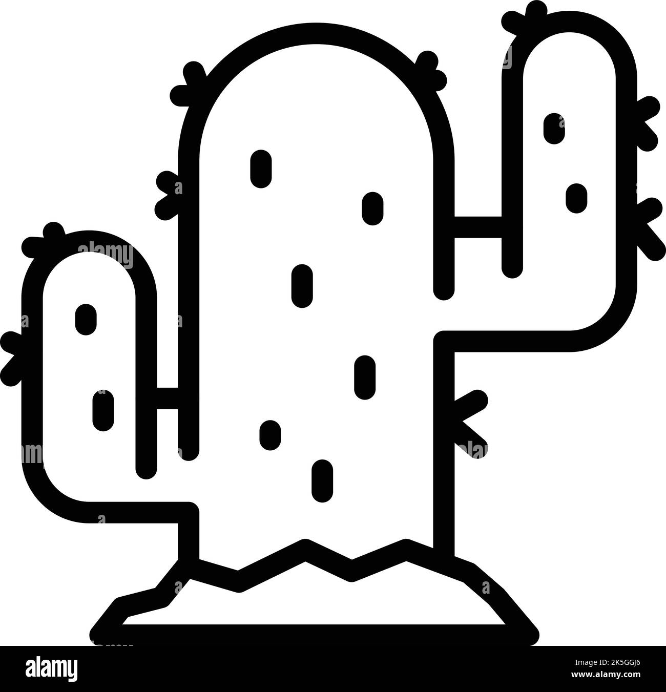 Desert cactus icon outline vector. Arab landscape. Arabic egypt Stock ...