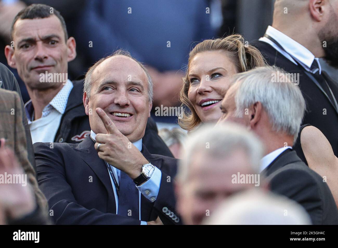 Amanda Staveley of Newcastle United smiles as she looks at the huge ...