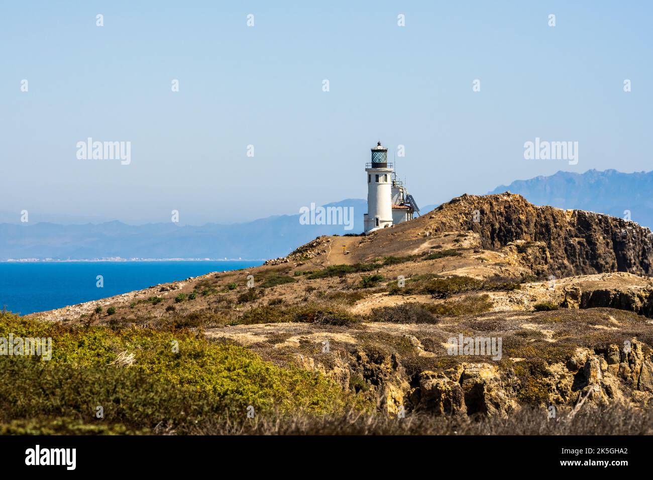 Unmanned Light House Looks Out of The Blue Waters of Santa Barbara ...