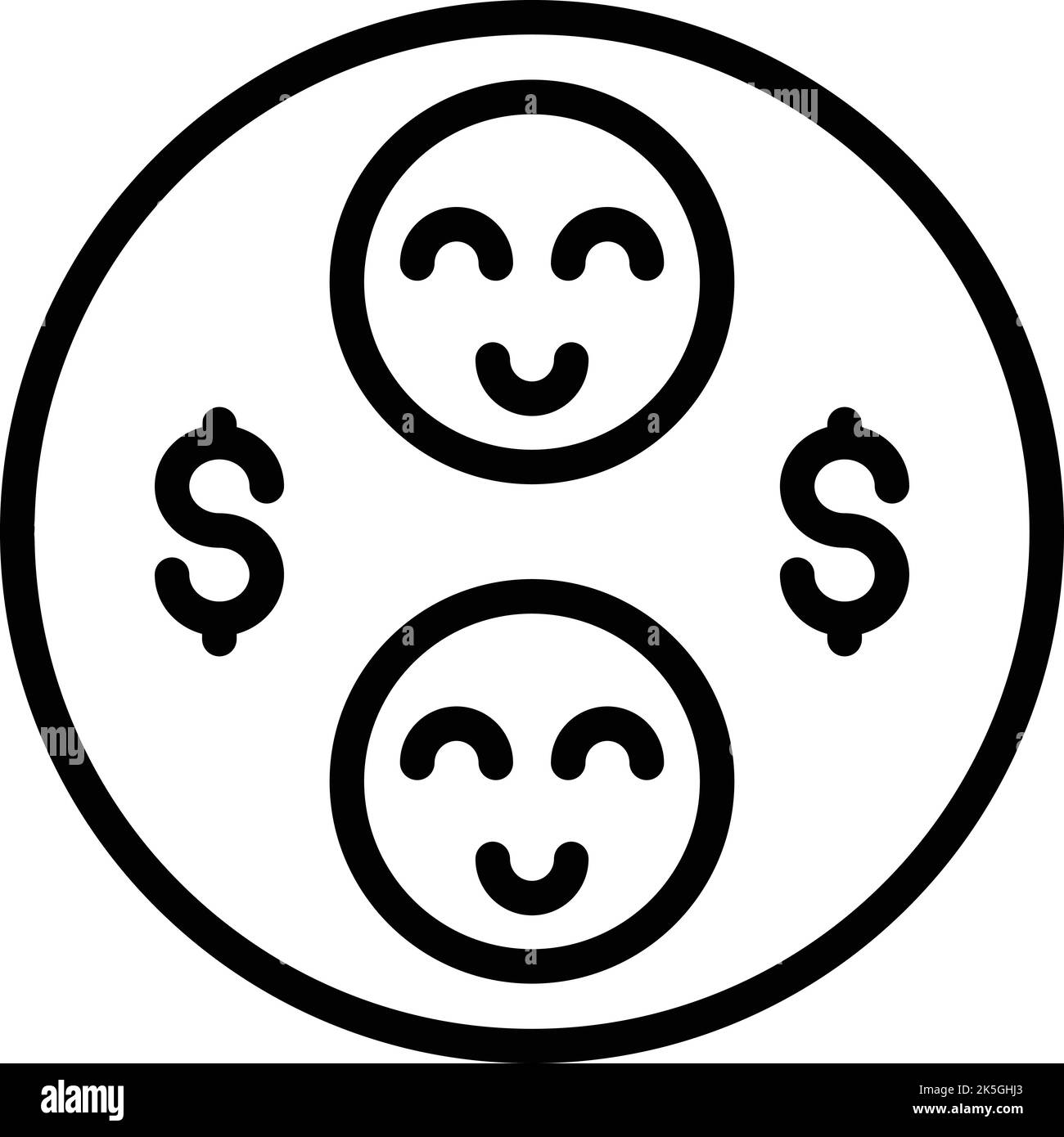 Social help emoji icon outline vector. Senior health. People service ...