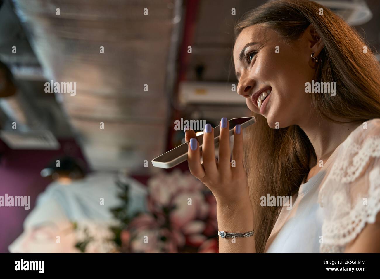 Woman speakerphone hi-res stock photography and images - Alamy