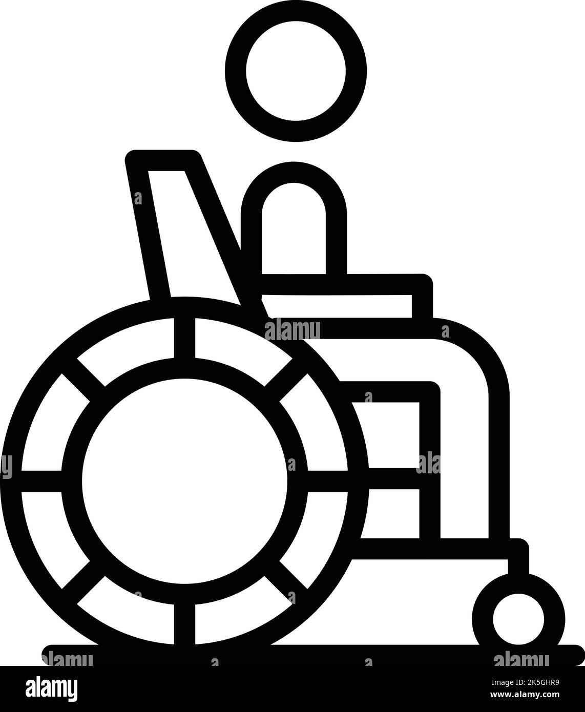 Man in wheelchair icon outline vector. Social care. Human patient Stock ...