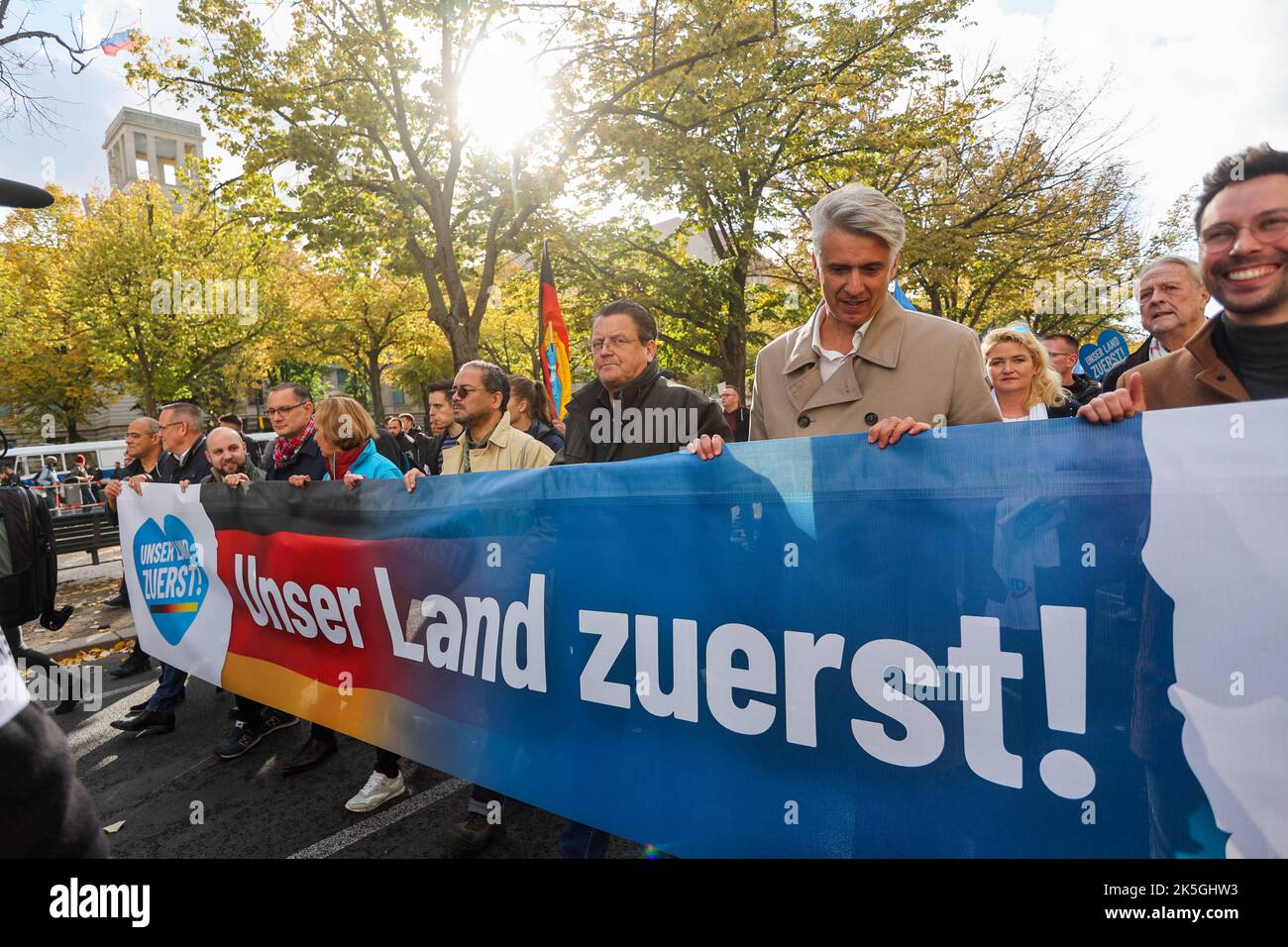 Berlin, Germany. 08th Oct, 2022. The procession of a demonstration of ...