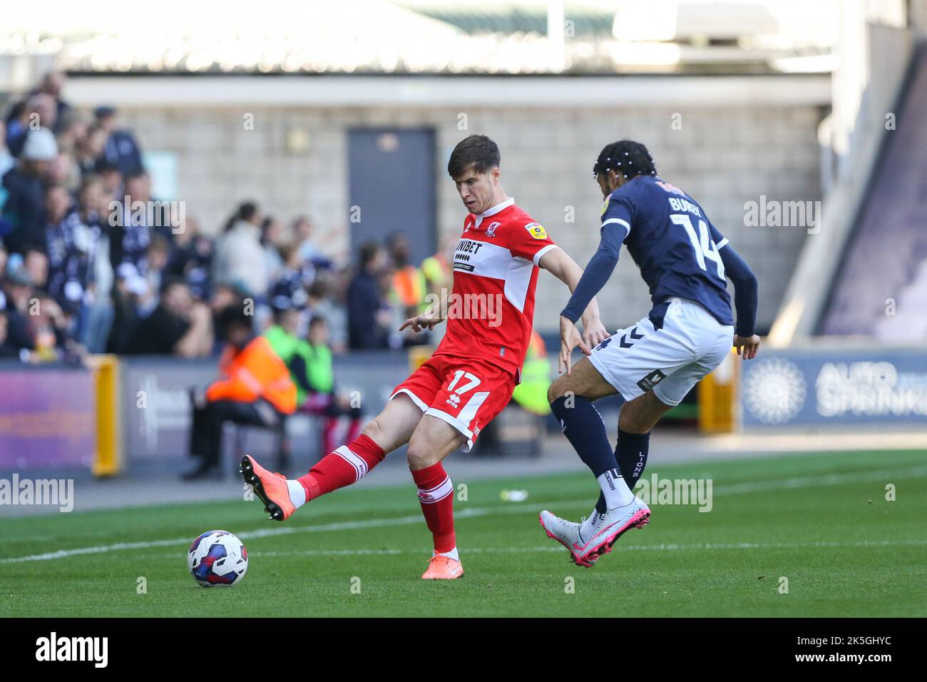 Paddy McNair #17 of Middlesbrough passes the ball during the Sky Bet ...
