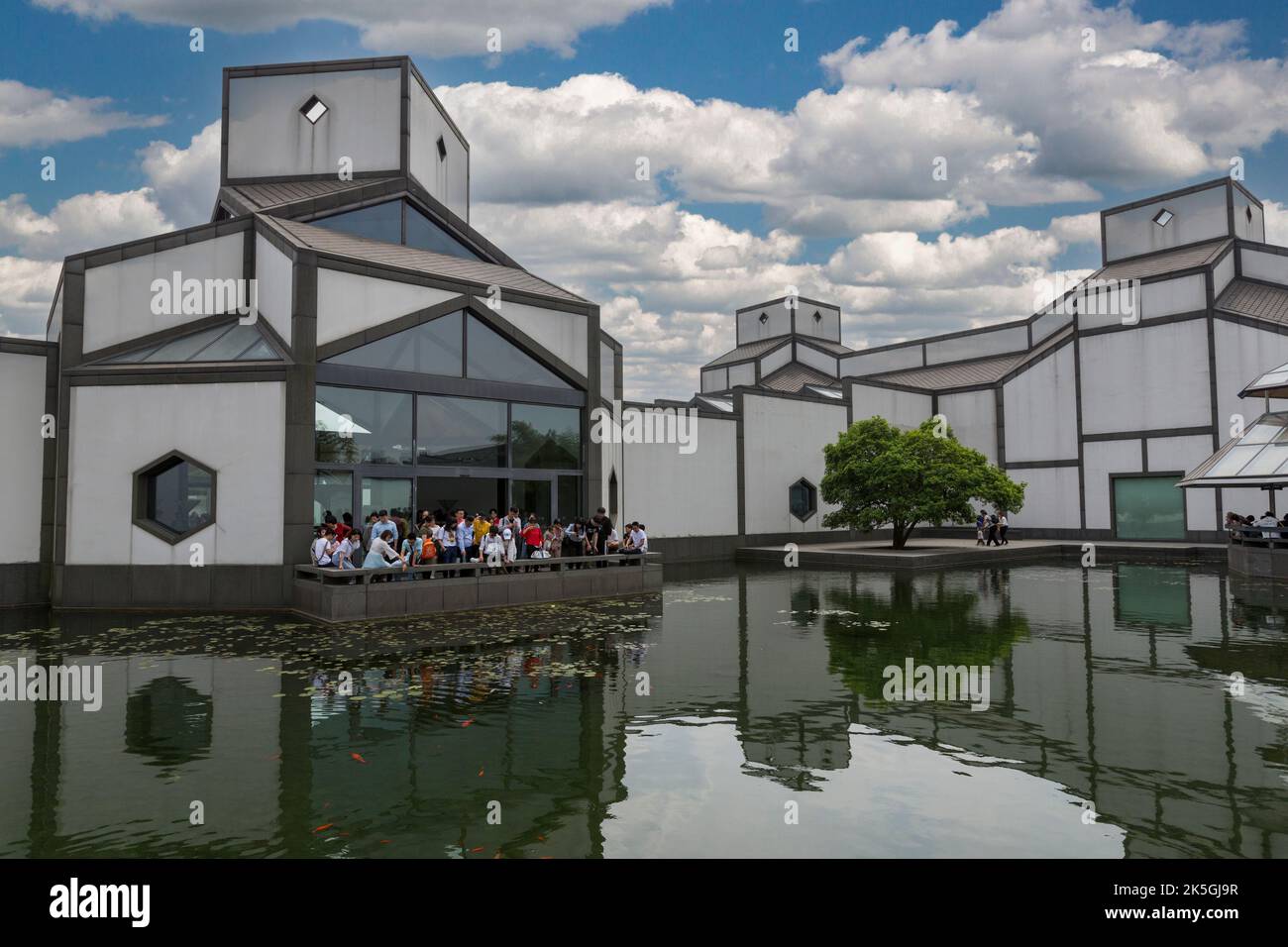Suzhou, Jiangsu, China. Interior Courtyard and Reflecting Pool, Suzhou ...