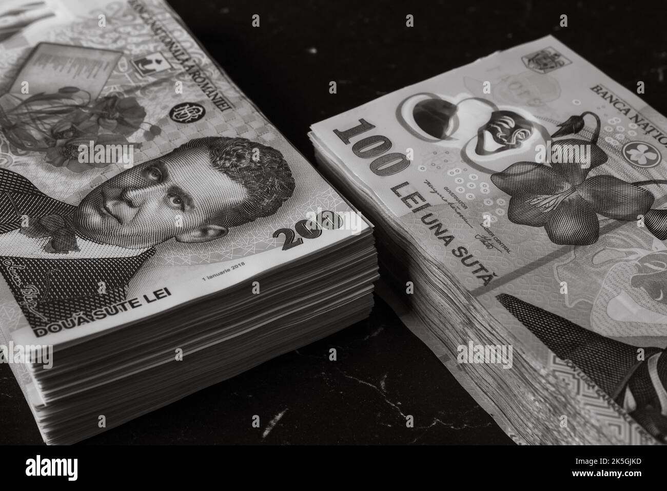 LEI Romanian money. RON Leu money european currency and inflation Stock ...