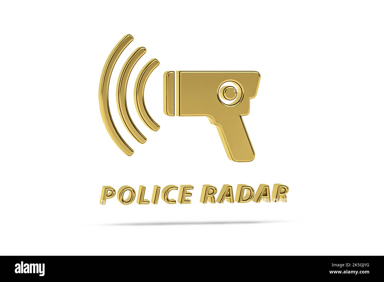 Golden 3d speed radar icon isolated on white background - 3D render ...
