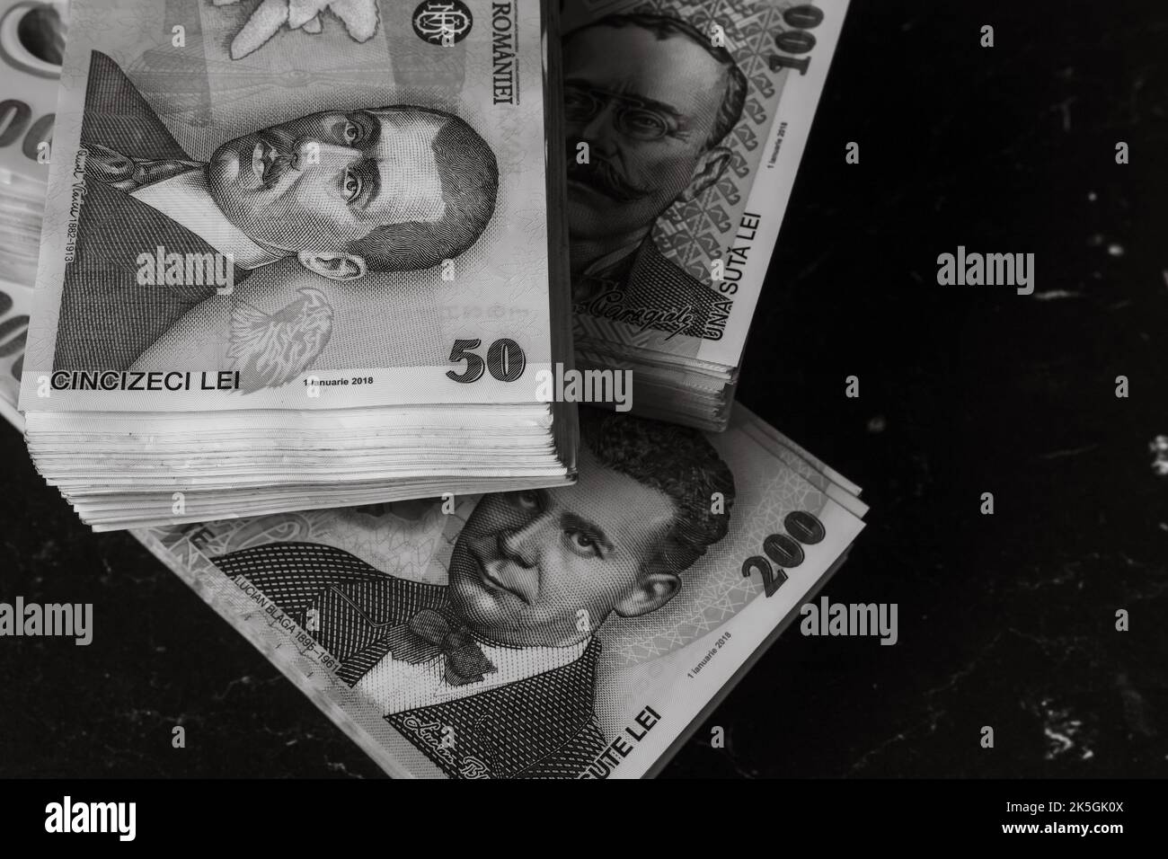 LEI Romanian money. RON Leu money european currency and inflation Stock ...