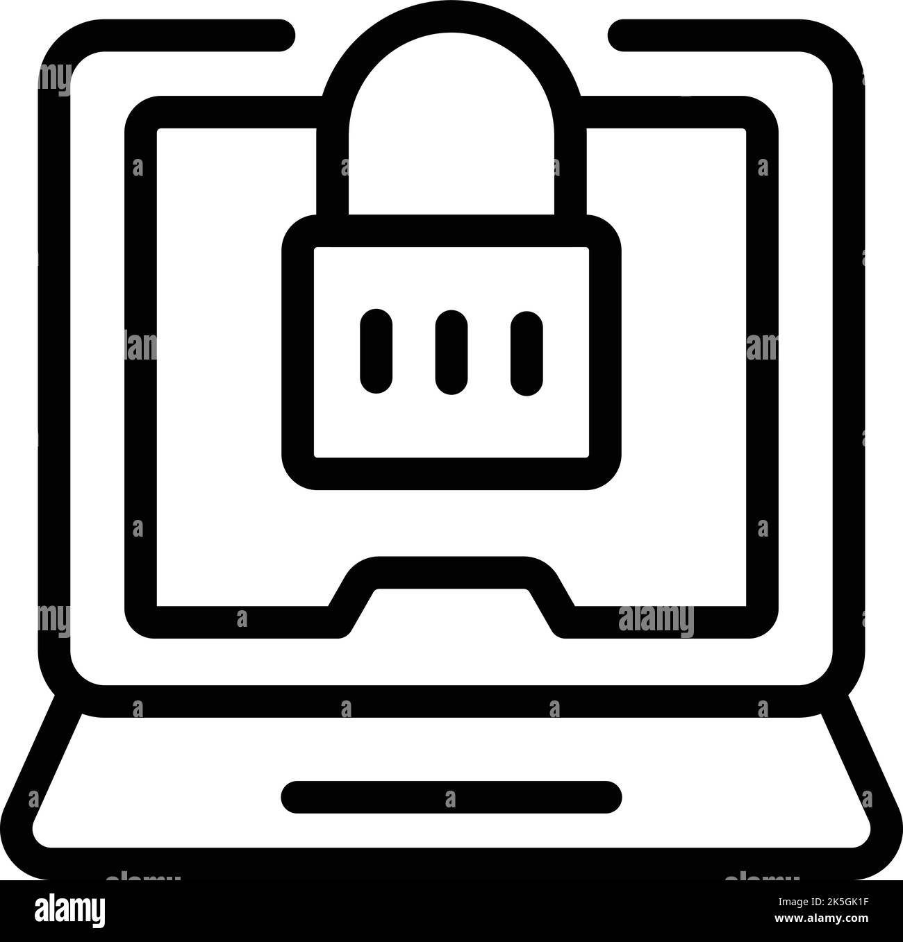 Laptop online share icon outline vector. Access server. Security ...