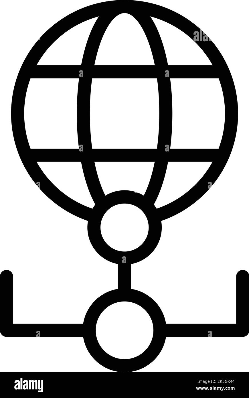 Global vpn safety icon outline vector. Online system. Security private ...