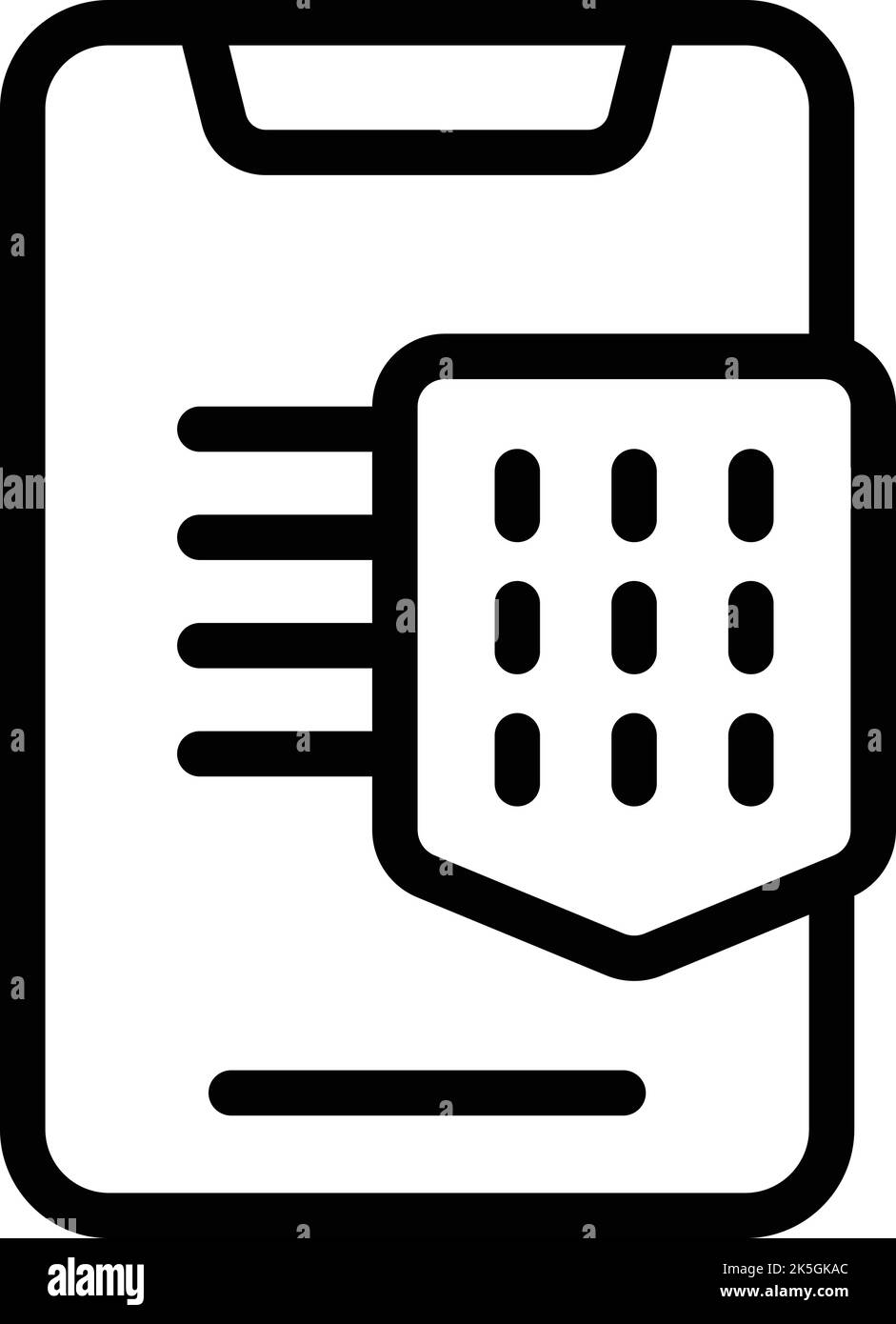 Smartphone Vpn Icon Outline Vector Data Access Online System Stock Vector Image And Art Alamy