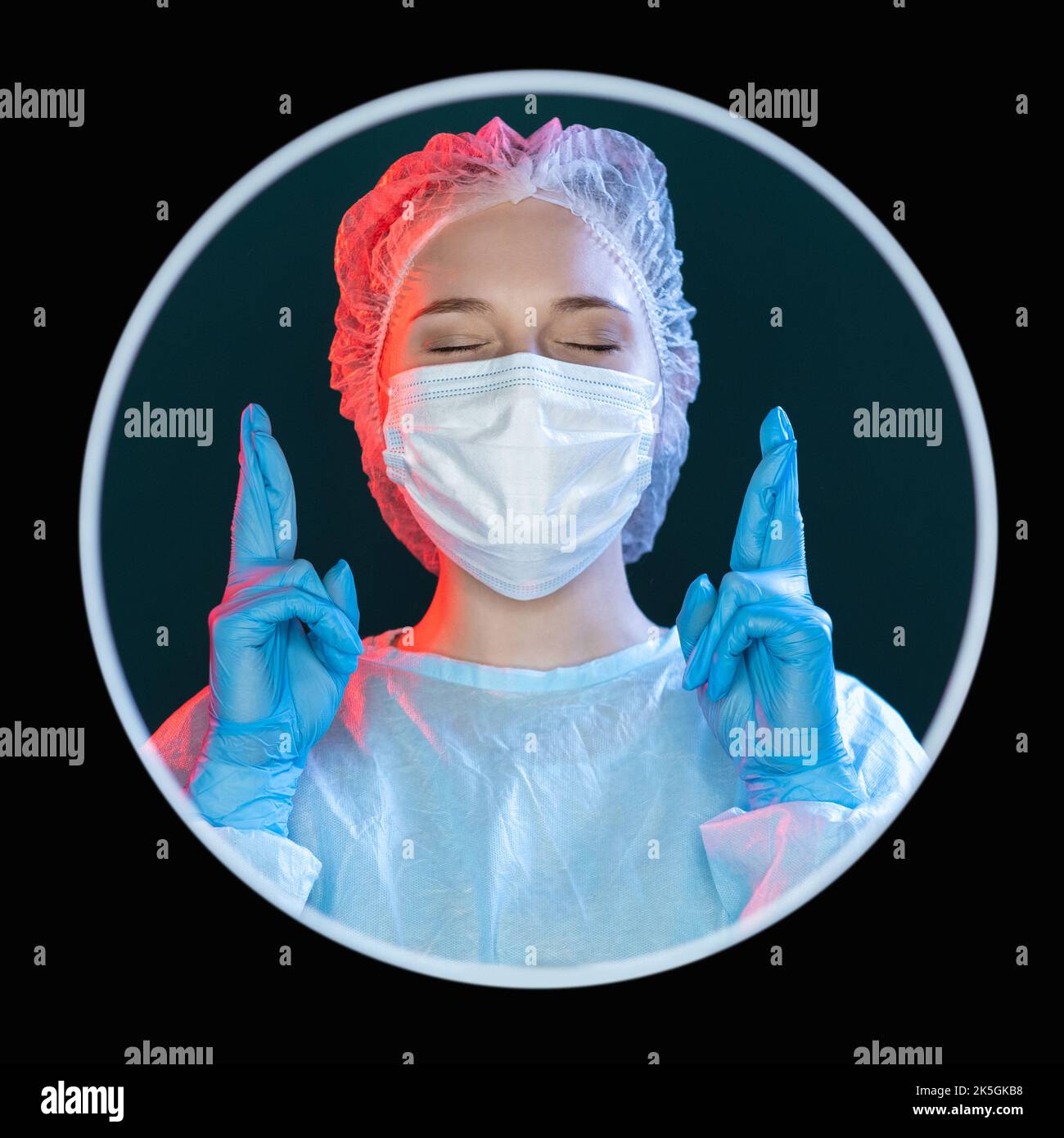 Doctor wish. Good luck. Medical experiment. Success faith. Portrait of ...